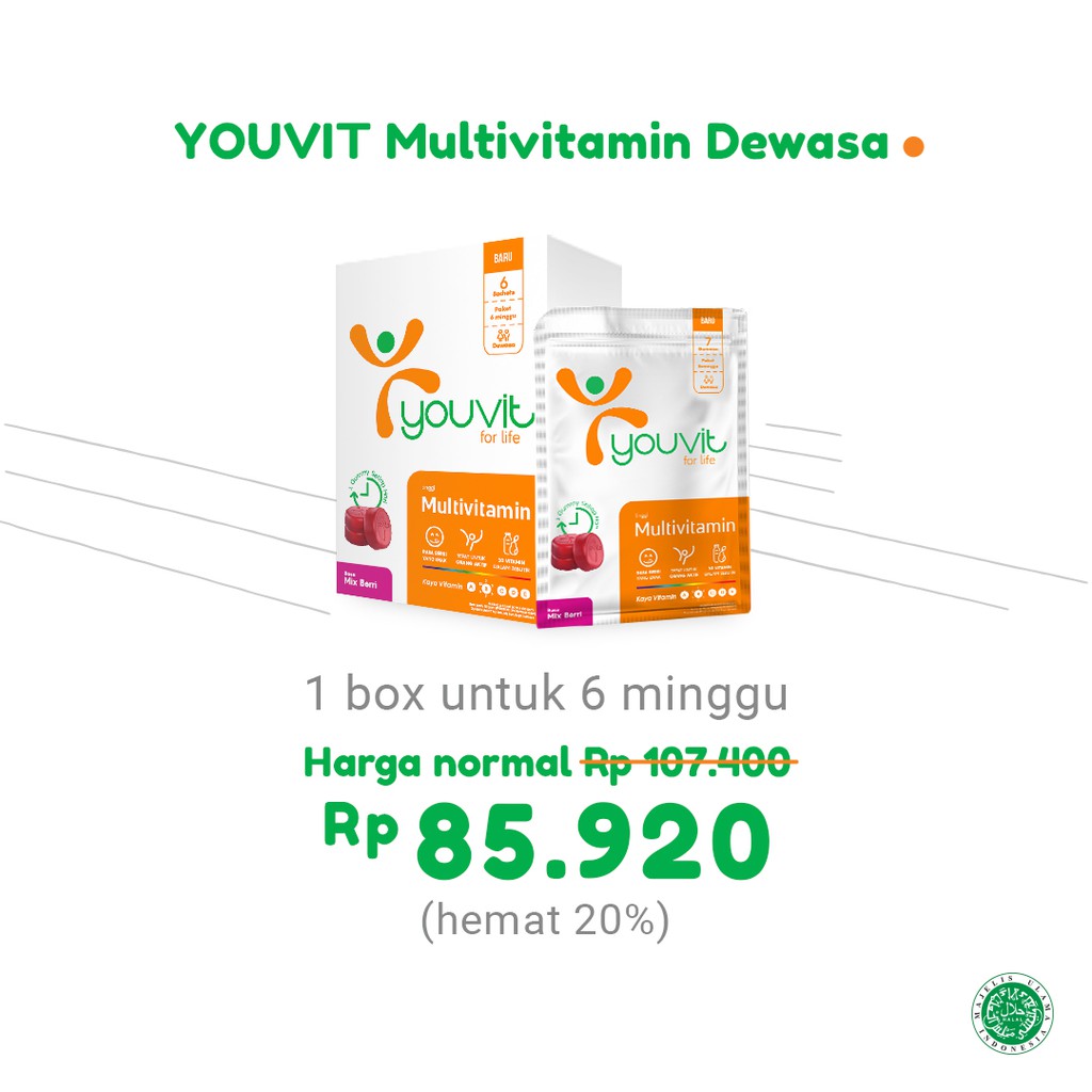Jual YOUVIT Multivitamin Dewasa Paket 1 Box | Shopee Indonesia