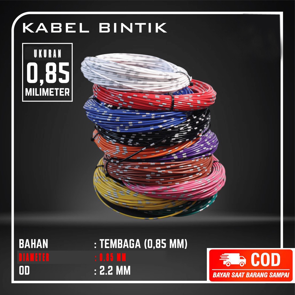 Jual Termurah!!! Kabel Body Bintik 0.85 mm 0,85mm Motor Mobil Serabut Tembaga Meteran Eceran ...