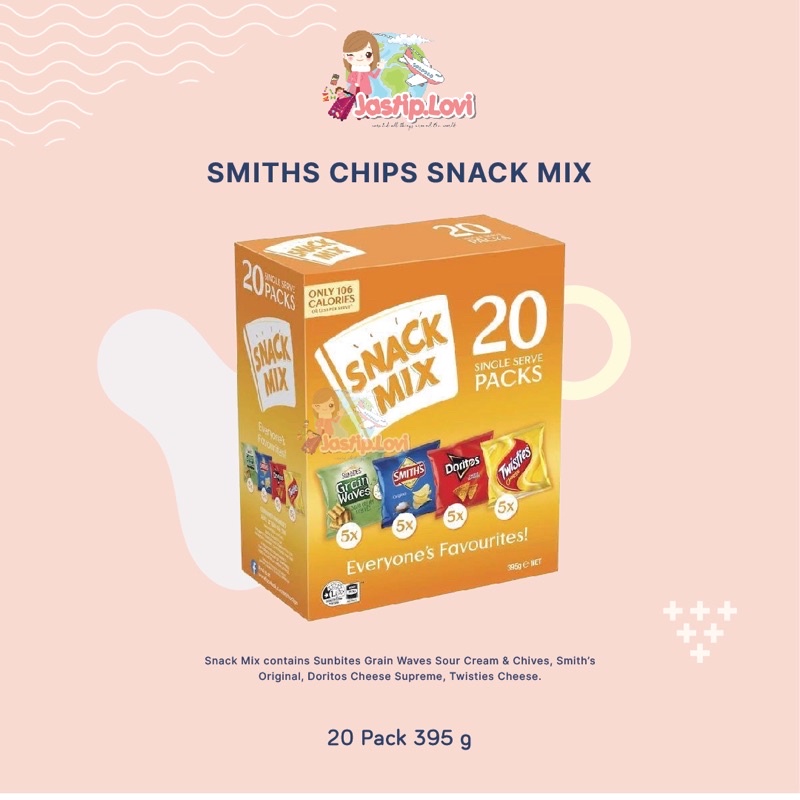 Jual Smith's Potato Chips Snack Mix Variety Multipack 20 Pack | Shopee ...