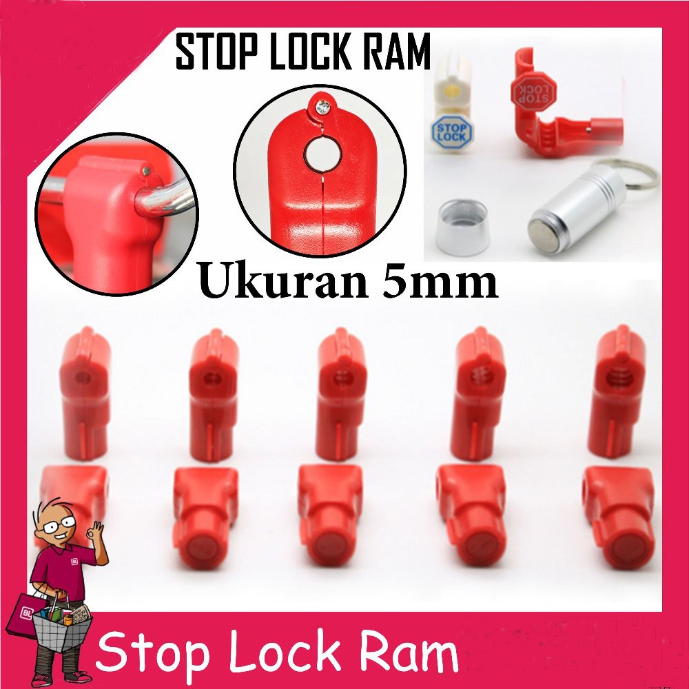 Jual Stoplock RAM 5mm 5 mm Security Display Stop lock anti pengutil | Shopee Indonesia