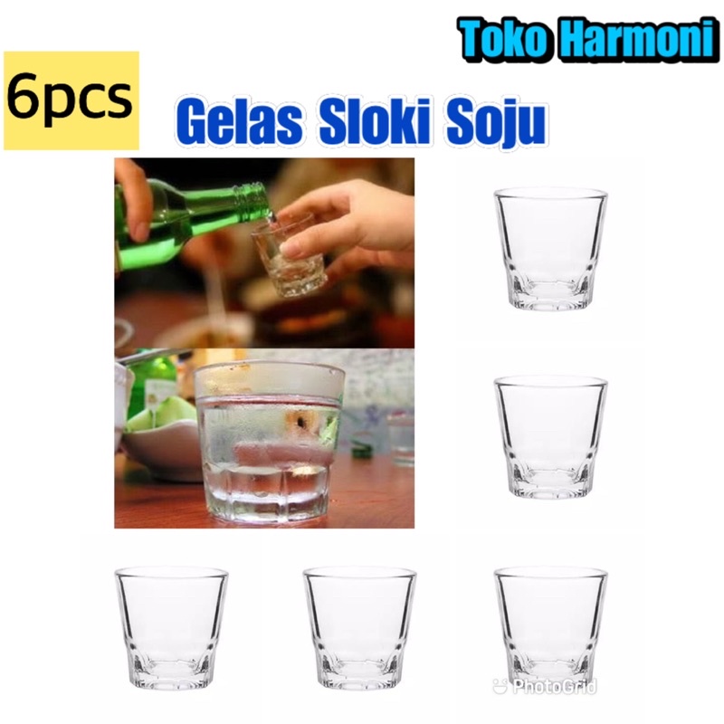 Jual Gelas Sloki Soju Shot Gelas Loki Espresso Perdus 6pcs Gelas Kecil ...