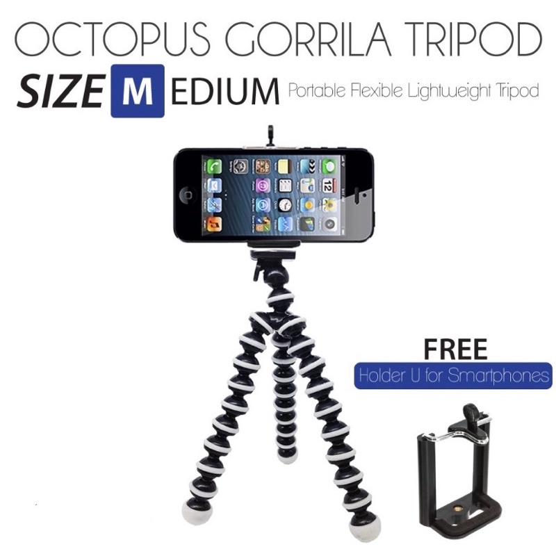 Jual Tripod Gorilla / Gorila Pod / Gorillapod size L + Holder U Ukuran Medium | Shopee Indonesia
