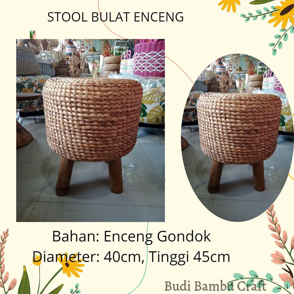 Jual Stool Bulat Enceng Ukuran 40cm | Shopee Indonesia