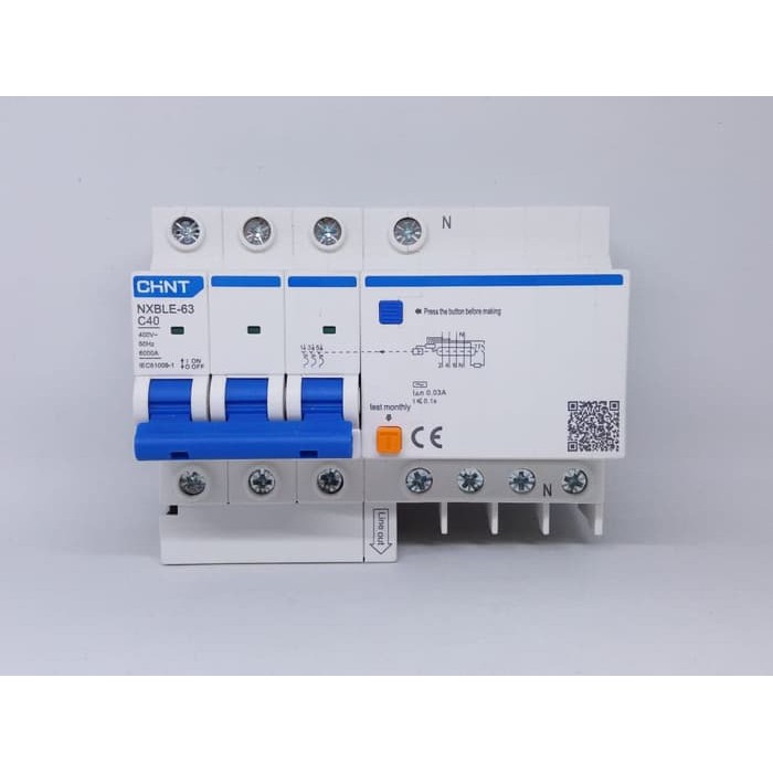 Jual RCBO CHINT ELCB + MCB NXBLE-63 3P+N 3 PAS + NETRAL 6kA 16A 25A 32A | Shopee Indonesia