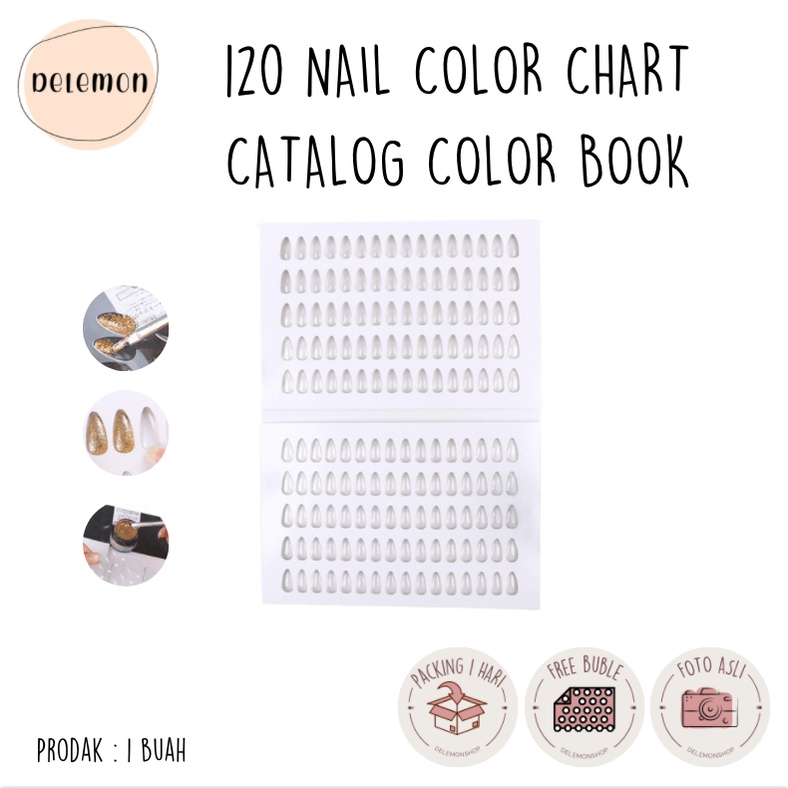Jual 120 NAIL COLOR CHART CATALOG COLOR BOOK / NAIL BOOK DISPLAY 120 ...