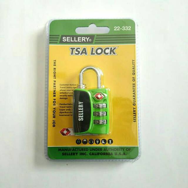 Jual Gembok Koper Nomor Sellery TSA (22-332) | Shopee Indonesia