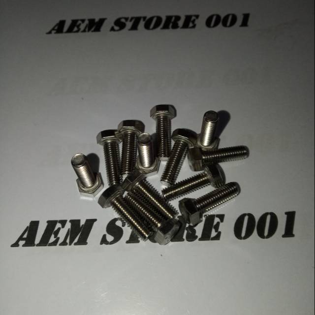 Jual Baut hex M5 x 16(1.6cm) stainless 304 | Shopee Indonesia