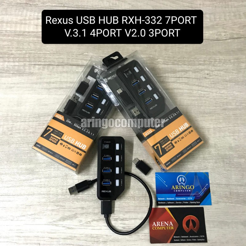 Jual Accessories Rexus USB HUB RXH-332 7PORT V.3.1 4PORT V2.0 3PORT | Shopee Indonesia