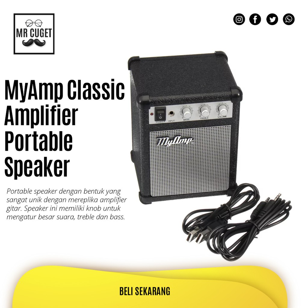Jual MyAmp Classic Amplifier Portable Speaker - MP3 - Black | Shopee ...