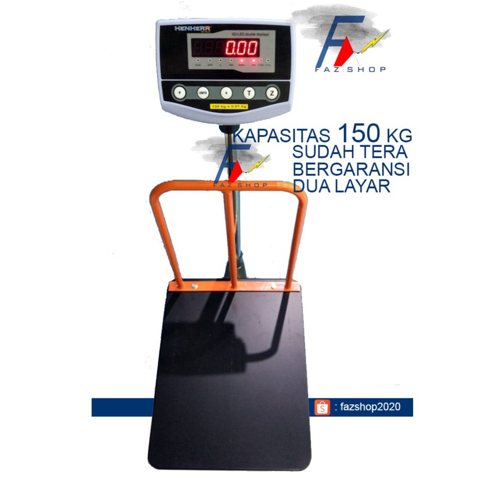 Jual timbangan duduk digital henherr 150kg / timbangan duduk double display | Shopee Indonesia