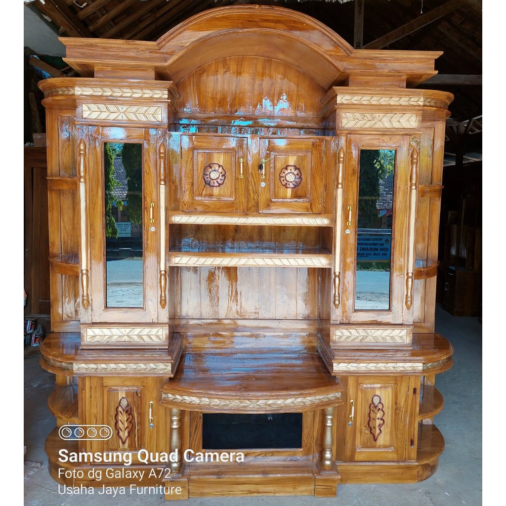 Jual BUFFET TV BUFFET MINIMALIS KAYU JATI MURAH | Shopee Indonesia