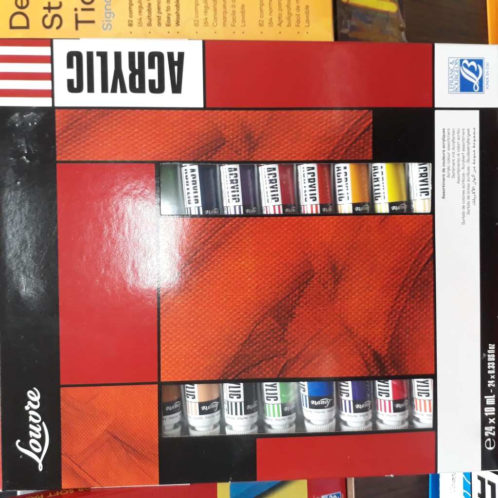Jual Cat akrilic Acrylic Colour Louvre 24 x 10ml | Shopee Indonesia
