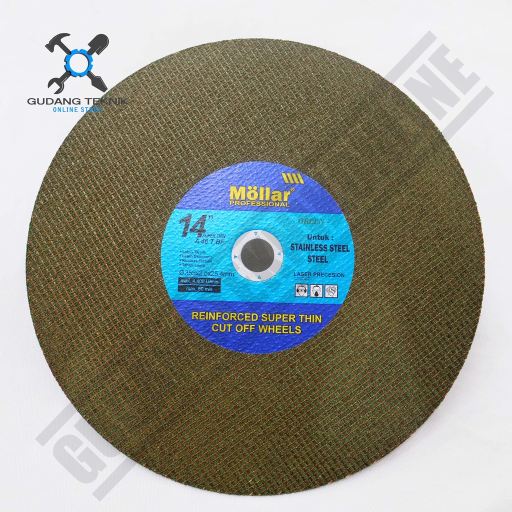 Jual Mata Pisau CUT OFF Cutting Wheel 14" GREEN MOLLAR / Mata Batu ...