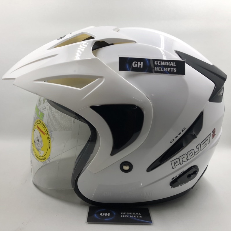 Jual HELM MDS PROJET 2 SOLID WHITE BLACK DOUBLE VISOR HALF FACE ...