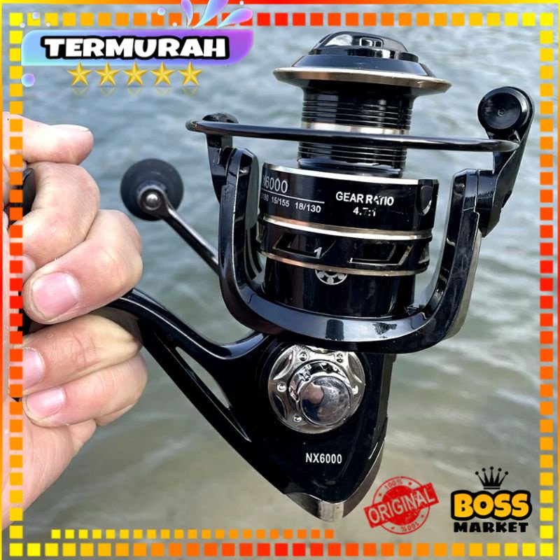 Jual TaffSPORT Gold Sharking Reel Pancing Spinning Metal 12Kg Max Drag Power 5.2:1 Gear Ratio ...