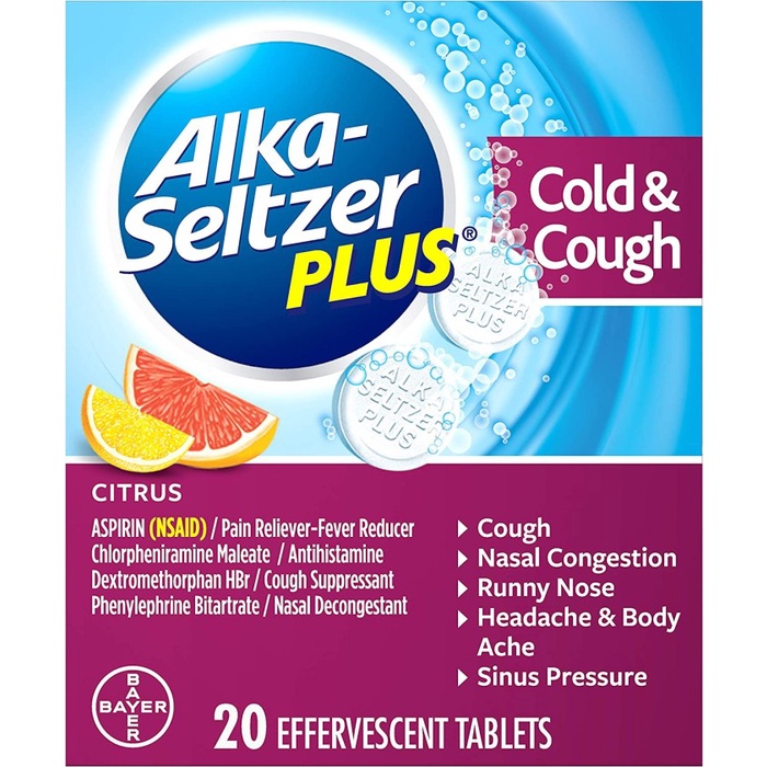 Jual Alka Seltzer Plus Cold & Cough Effervescent | Sinus Sore Throat ...