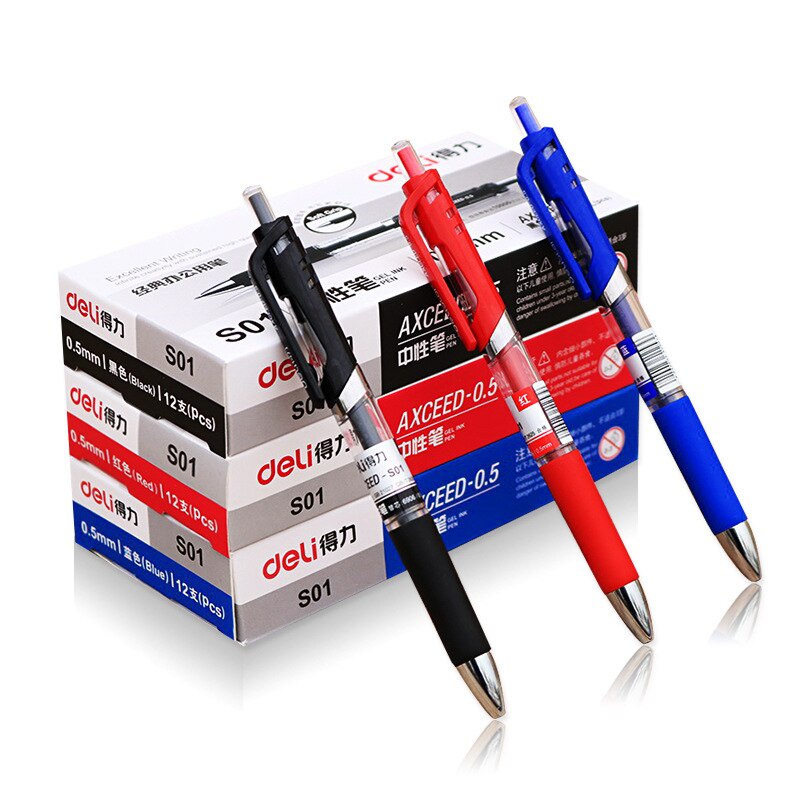 Jual Deli Pulpen Gel 0.5 mm Retractable Gel Pen Tebal Berkualitas ...