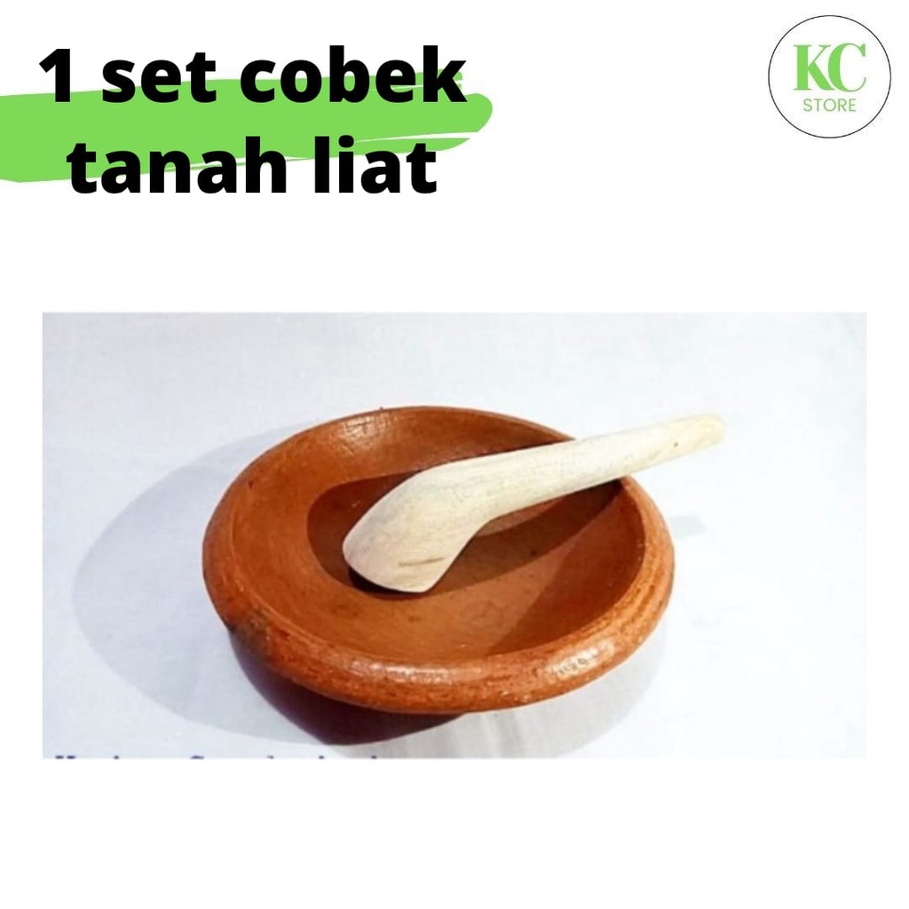 Jual 1Set Cobek Tanah Liat Coet Tanah Liat Set Ulekan Lumpang Tanah Liat | Shopee Indonesia
