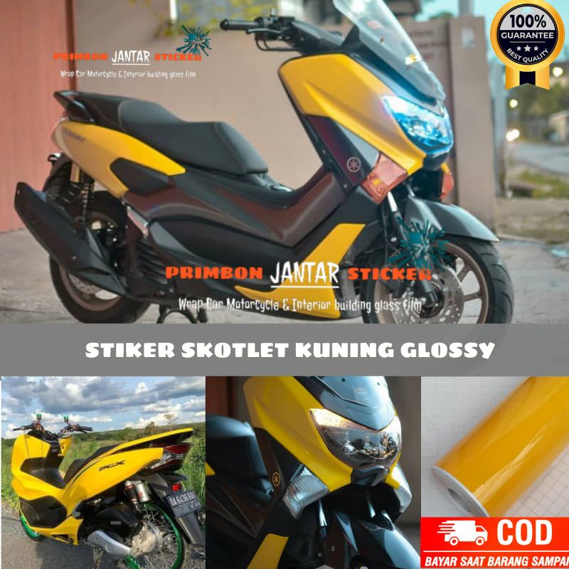 Jual STIKER SKOTLET MOTOR KUNING GLOSSY DAN DOFF STICKER SCOTLITE PRO ...