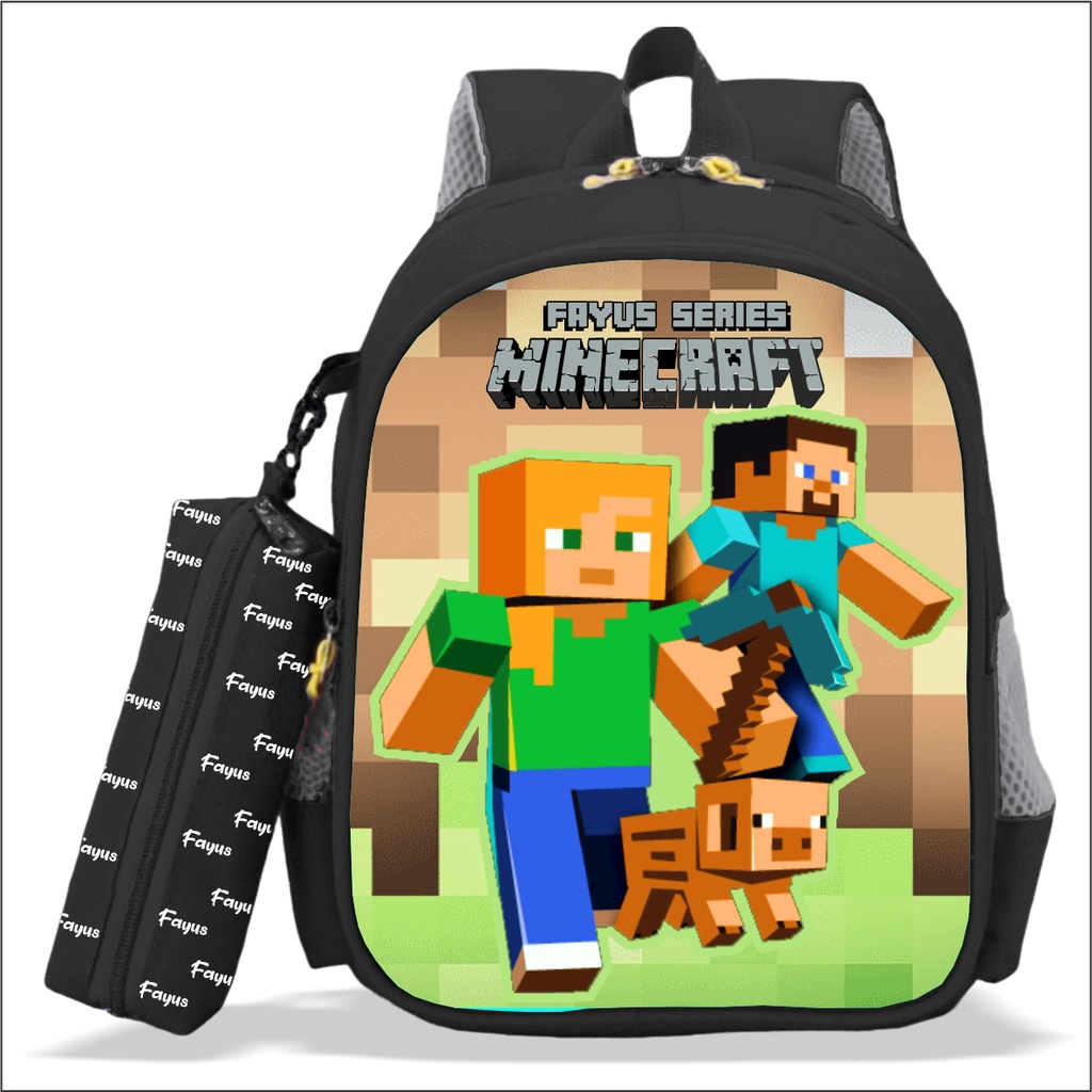 Jual PREMIUM Tas anak sekolah laki laki karakter kartun MINECRAFT ...