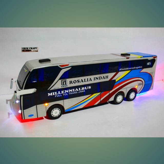 Jual Miniatur Bis Bus Rosalia Indah Double Deck Tingkat mobil Mainan ...