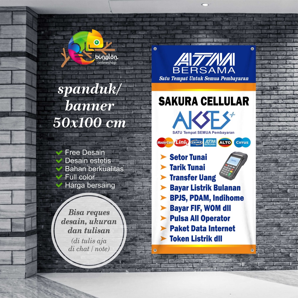 Jual Spanduk, Banner Mini ATM Bersama Kecil | Shopee Indonesia