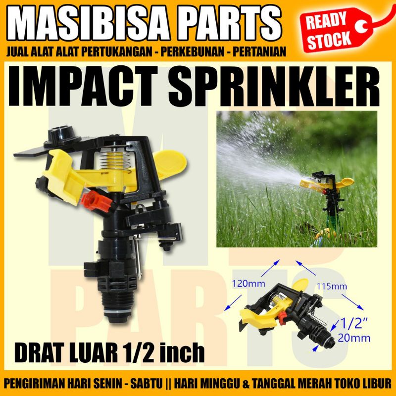 Jual SPRINKLER IMPACT ALAT SIRAM TAMAN DAN TANAMAN DRAT 1/2 dan Drat 3/ ...