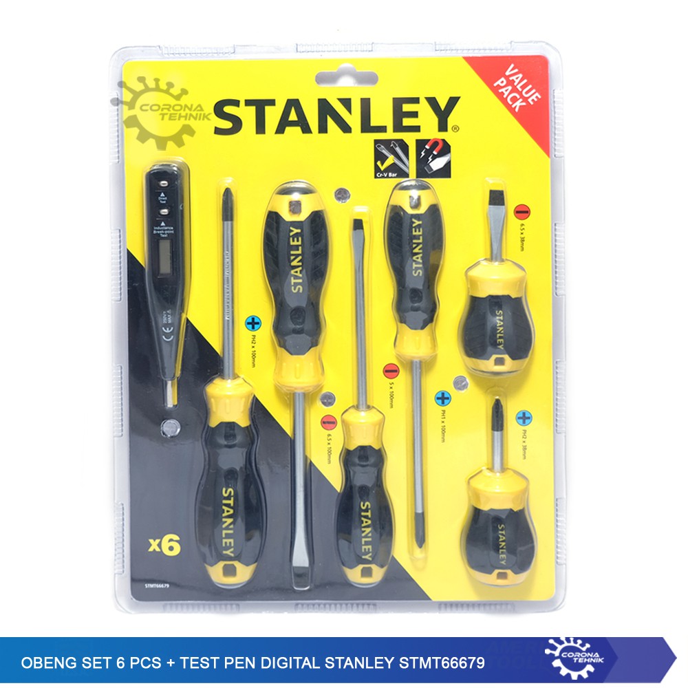 Jual STANLEY - Obeng Set 6 Pcs + Test Pen Digital (STMT66679) | Shopee ...
