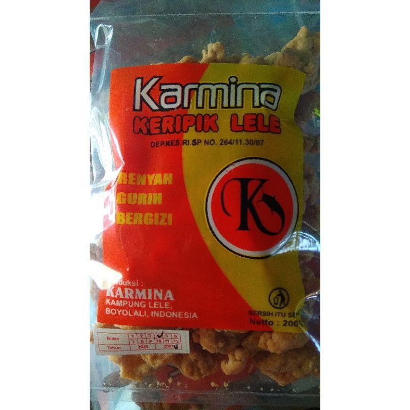 Jual KERIPIK LELE KARMINA 200gram Daging | Shopee Indonesia