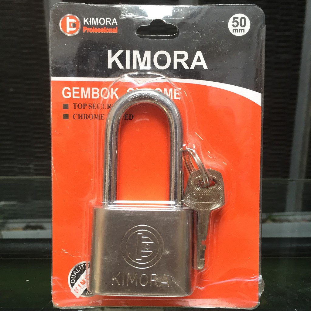 Jual KIMORA GEMBOK SECURITY LOCK CHROME 50 mm | Shopee Indonesia