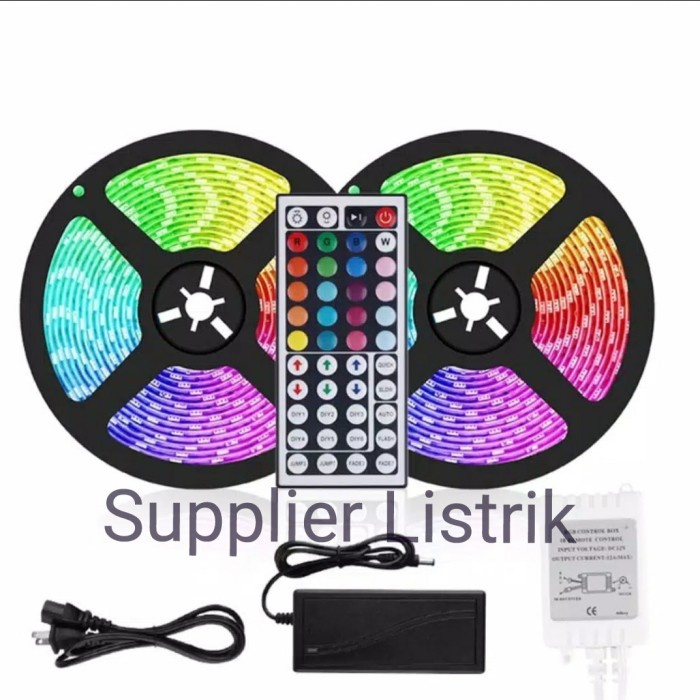 Jual LAMPU HIAS LED STRIP RGB 5050 WARNA WARNI IP44 10M AC 220V REMOT ...
