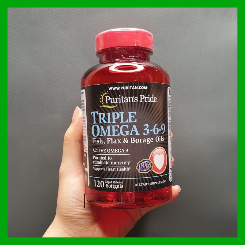 Jual Puritan Pride Triple Omega 3-6-9 120 softgel 369 fish flaxs oil | Shopee Indonesia