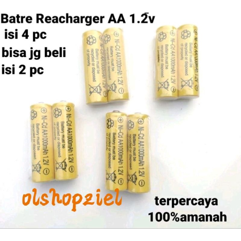 Jual battre AA Ni 1000mh 1,2mh bater reacharger cocok di gunakan untuk ...