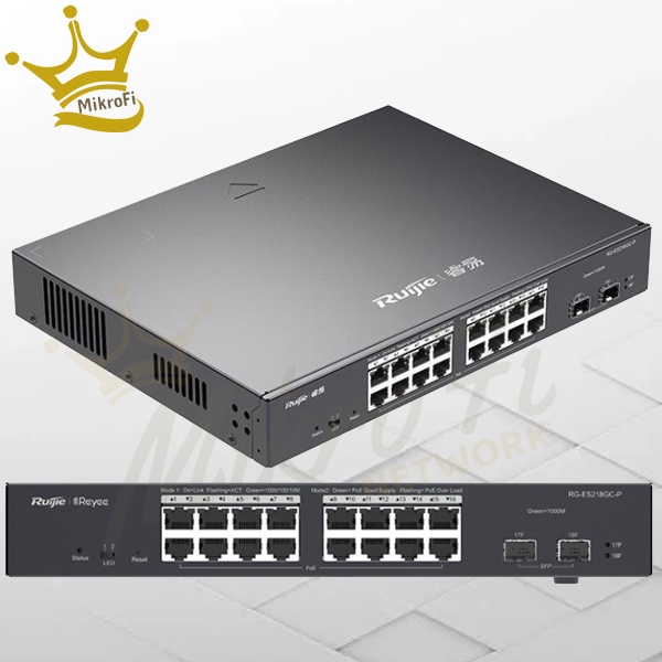 Jual Ruijie RG-ES218GC-P 18-Port Gigabit Smart POE+ Switch 240W | Shopee Indonesia