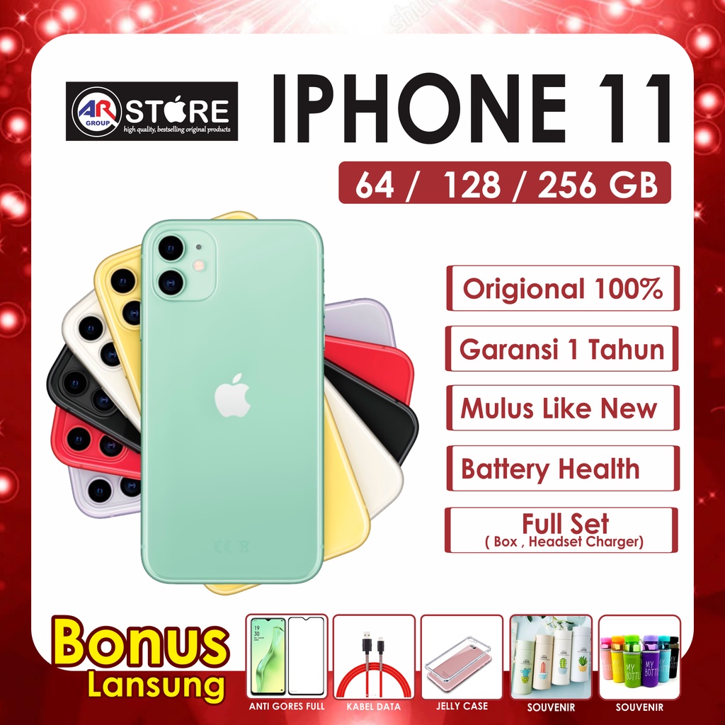 Jual iPhone 11 128GB/64GB Bekas Original 100% Normal Mulus fullset | Shopee Indonesia