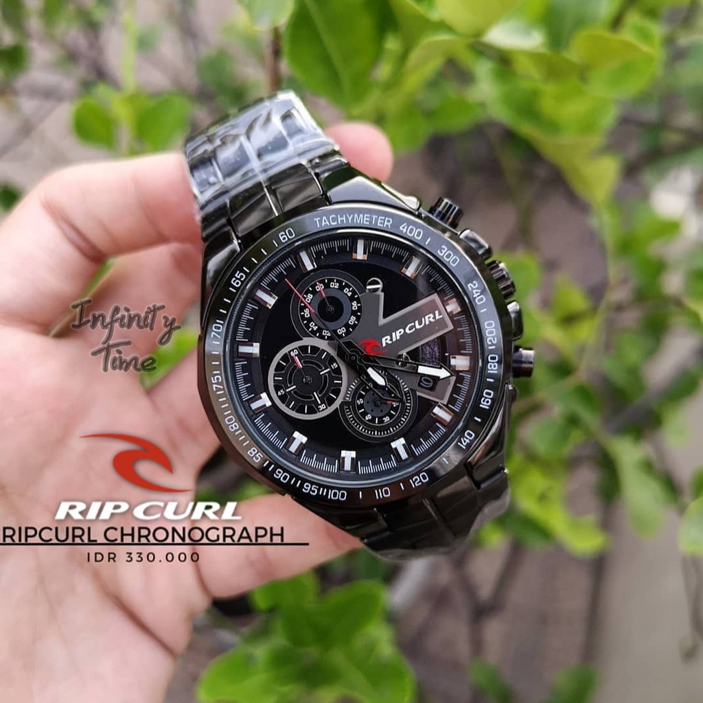 Jual Jam Tangan Cowok Ripcurl Analog Chrono dan Tanggal Aktif Rantai Stainless | Shopee Indonesia