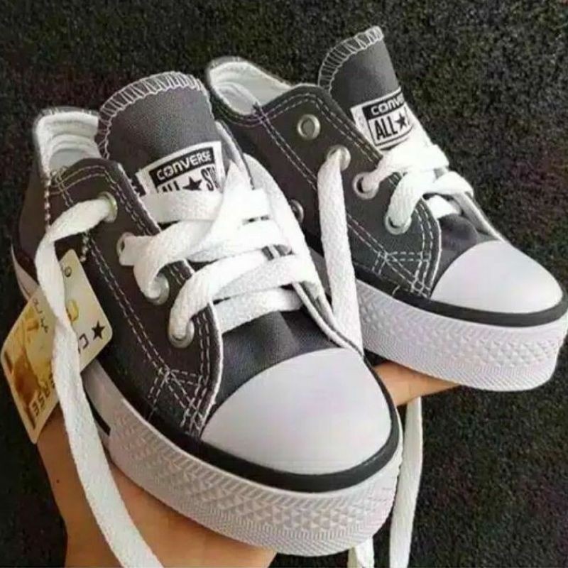 Jual Sepatu Anak Converse AllStar Abu Abu Grey Cowok Cewek Sneaker Anak ...