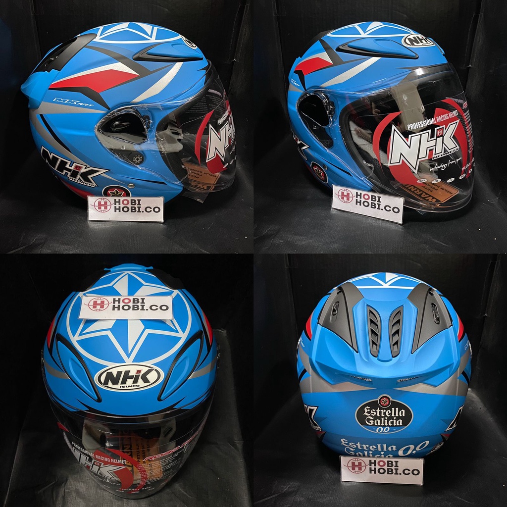 Jual HELM NHK R6 GP EDITION ESTRELLA SINGLE VISOR NHK R-6 BLUE DOFF NHK HALF FACE BIRU TOSCA ...