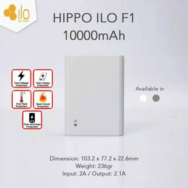 Jual Power bank hippo Ilo 10000mah real capacity garansi resmi hippo ...