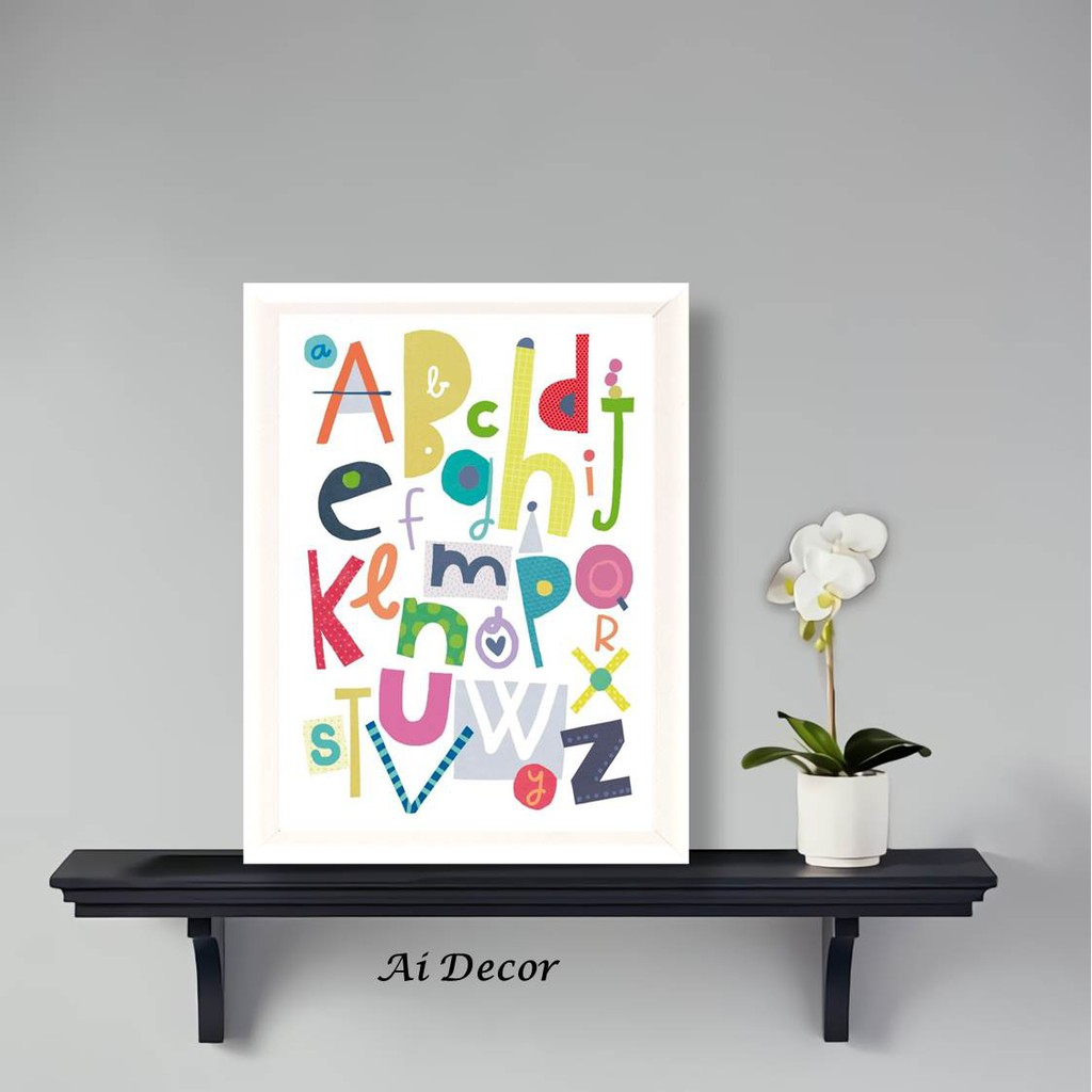 Jual Hiasan Dinding Poster Anak Abjad - Bingkai Pigura | Shopee Indonesia