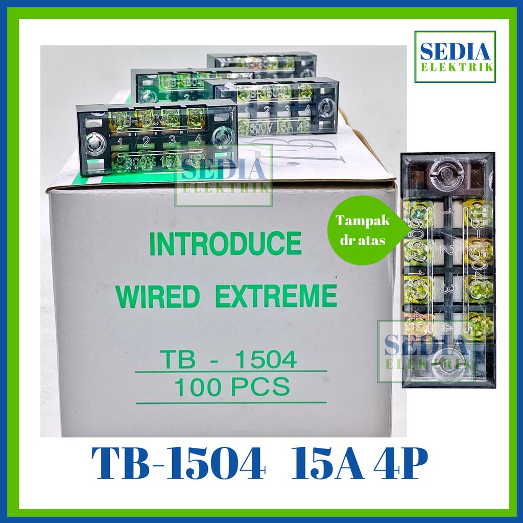 Jual TERMINAL BLOK TERMINAL BLOCK TB-1504 TB1504 15A 4POLE | Shopee Indonesia