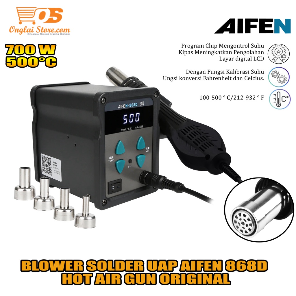 Jual Blower Solder Uap AIFEN 868D Hot air Original | Shopee Indonesia