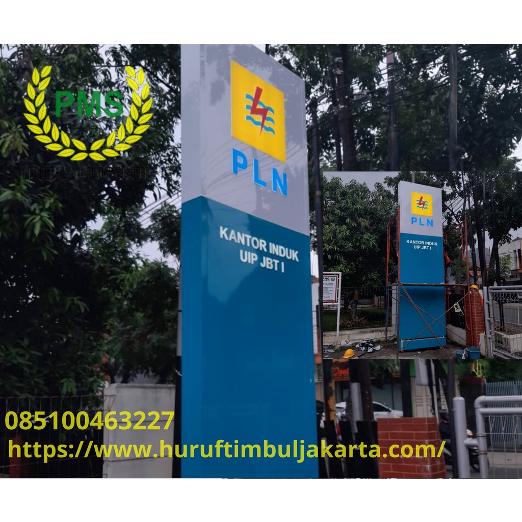 Jual Totem PLN Bandung,pylon sign PLN,Neon box pln,huruf timbul PLN ...