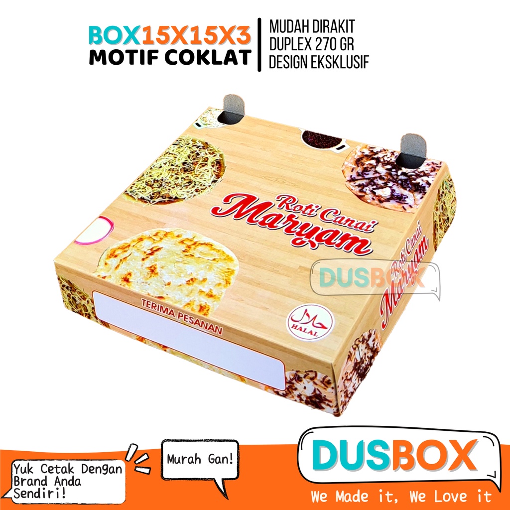 Jual Dus Box Kemasan Roti Maryam, Kotak Roti Canai maryam, Kemasan Roti ...