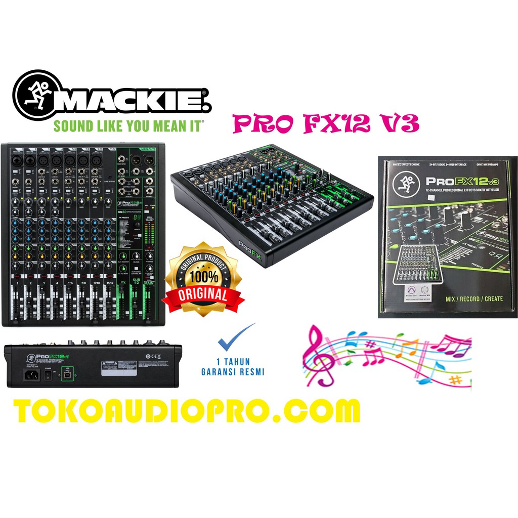 Jual Mackie ProFX 12v3 12-channel Mixer with USB and Effects Original ...