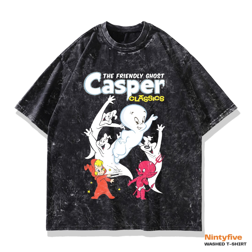 Jual T shirt Cartoon Casper The Friendly Ghost Clasic Washed - Kaos ...