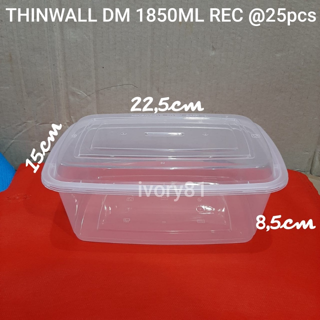 Jual Thinwall food container 1850ml / Kotak Makan Bening / Mangkok ...