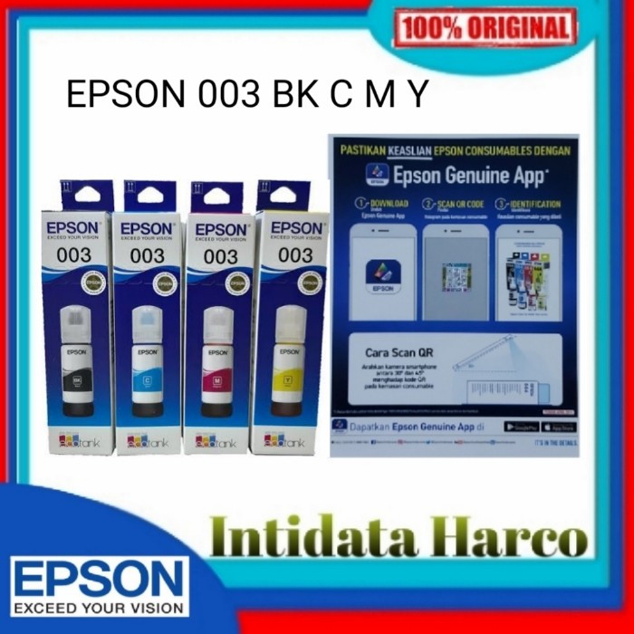 Jual EPSON TINTA T 003 BLACK CYAN MAGENTA YELLOW B C M Y ORIGINAL 100% ...