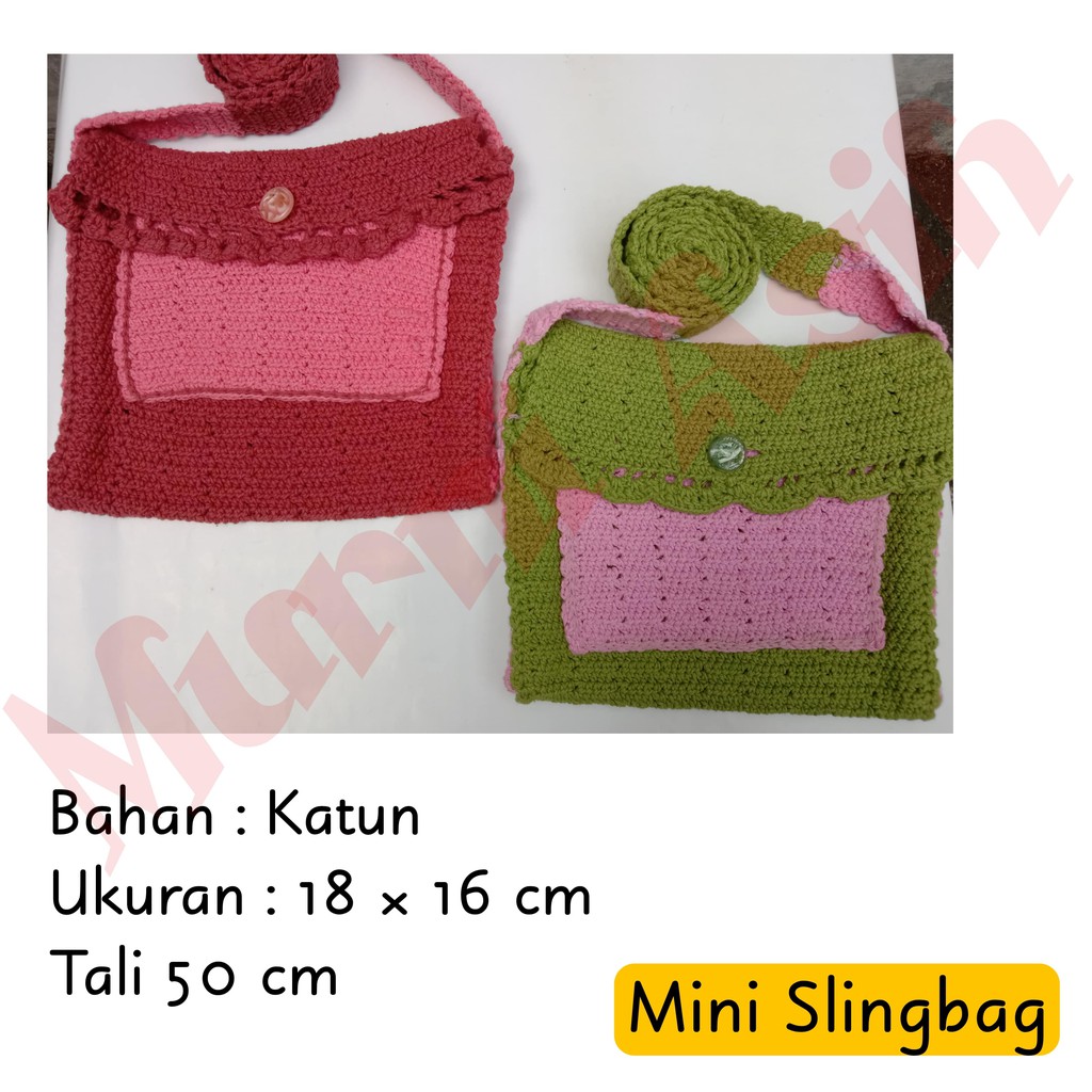 Jual SLINGBAG RAJUT MINI DUA WARNA RAJUTAN TANGAN HANDMADE WARNA WARI ...