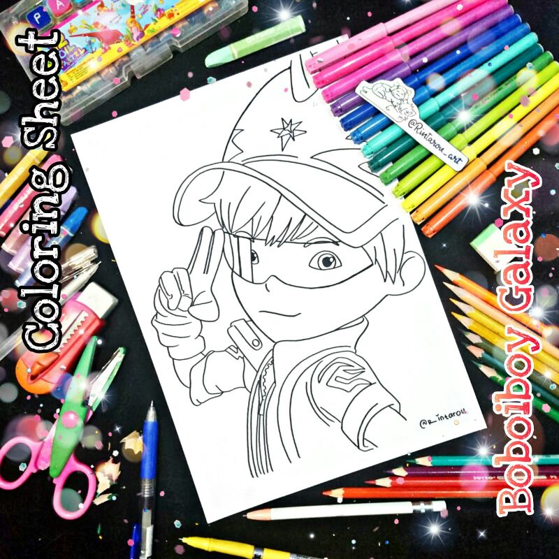 Jual Kertas mewarnai Animasi Boboiboy Galaxy/ coloring sheet Animation ...